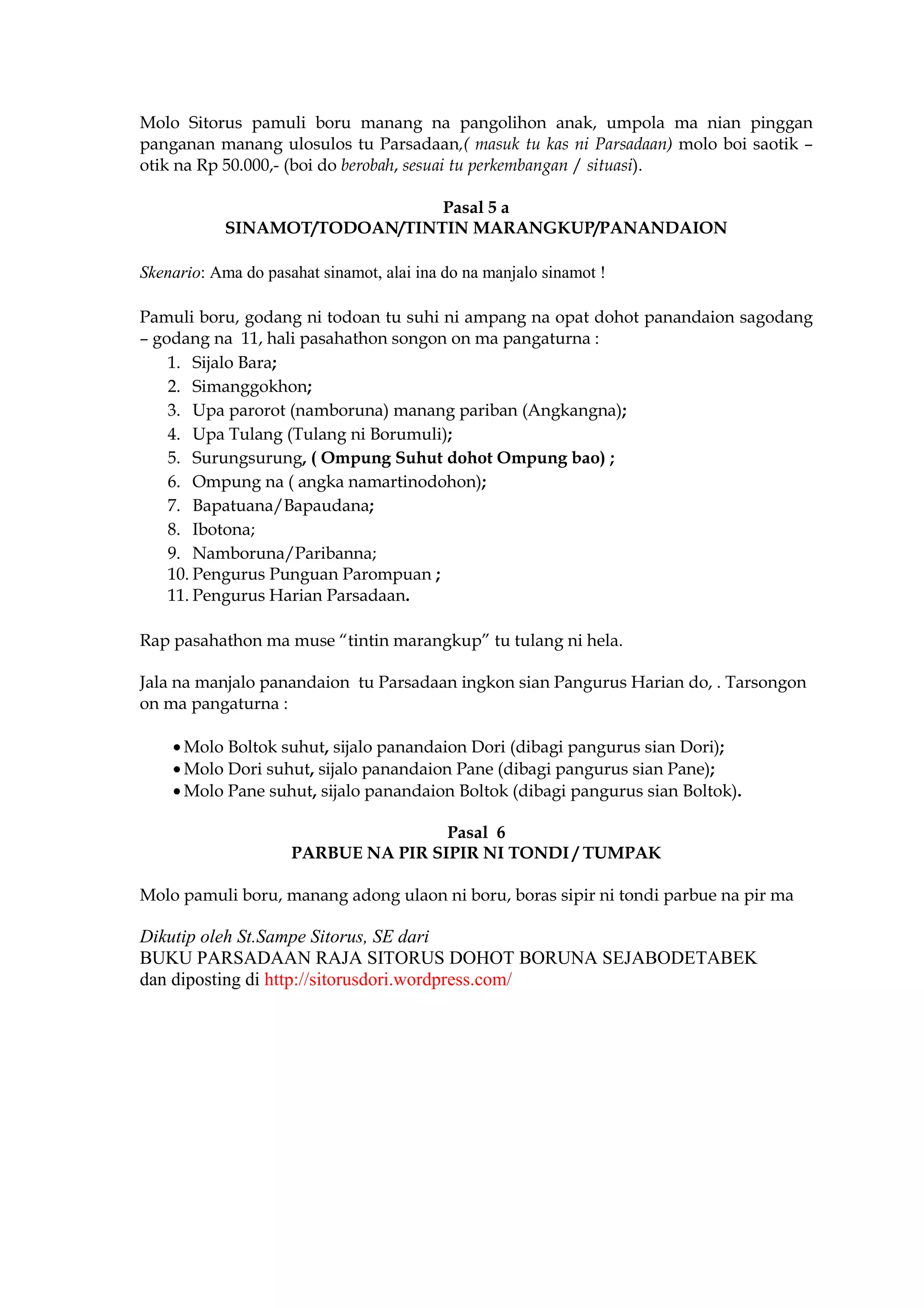 Garis besar-ruhut-paradaton-parsadaan-raja-sitorus-dohot-boruna-se ...