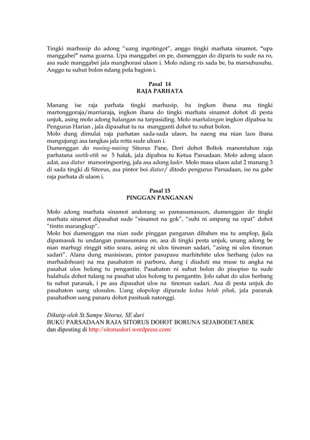 Garis besar-ruhut-paradaton-parsadaan-raja-sitorus-dohot-boruna-se ...