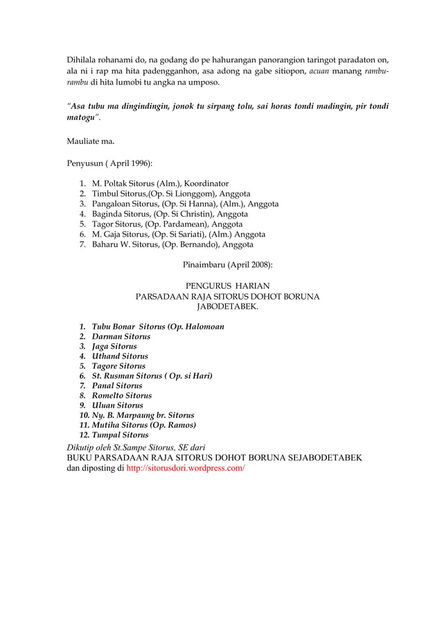 Garis besar-ruhut-paradaton-parsadaan-raja-sitorus-dohot-boruna-se ...