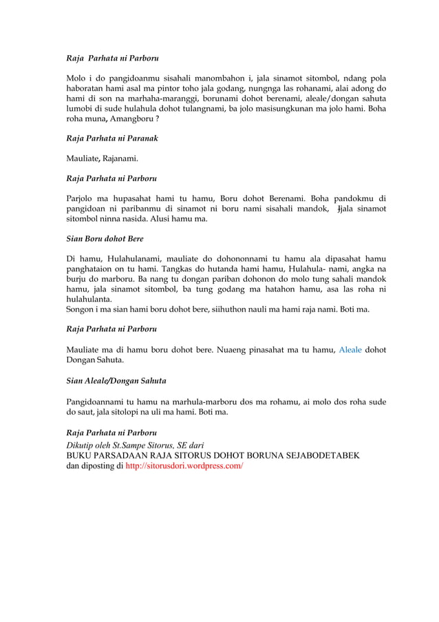 Garis besar-ruhut-paradaton-parsadaan-raja-sitorus-dohot-boruna-se ...