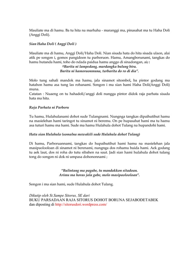 Garis besar-ruhut-paradaton-parsadaan-raja-sitorus-dohot-boruna-se ...