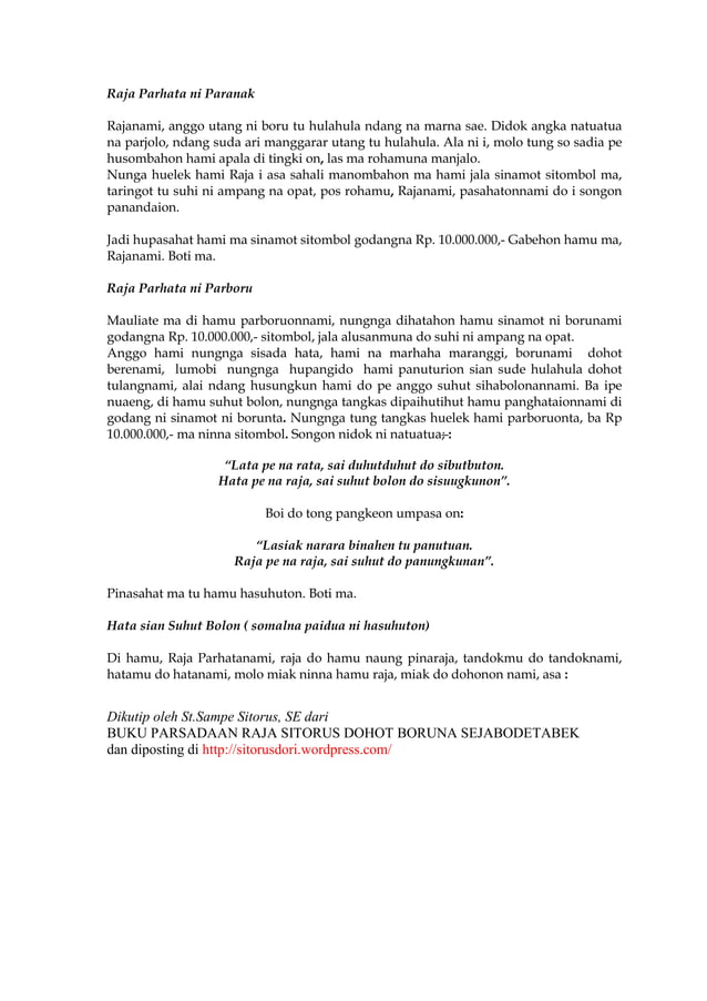 Garis besar-ruhut-paradaton-parsadaan-raja-sitorus-dohot-boruna-se ...