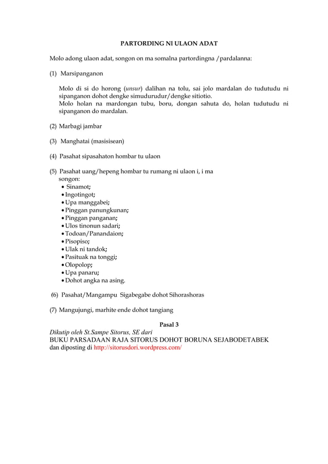 Garis besar-ruhut-paradaton-parsadaan-raja-sitorus-dohot-boruna-se ...