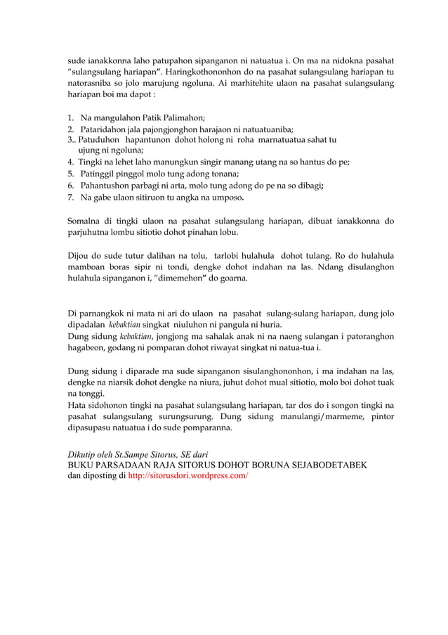 Garis besar-ruhut-paradaton-parsadaan-raja-sitorus-dohot-boruna-se ...