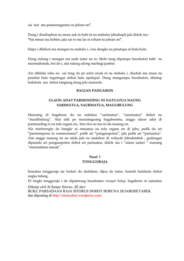 Garis besar-ruhut-paradaton-parsadaan-raja-sitorus-dohot-boruna-se ...