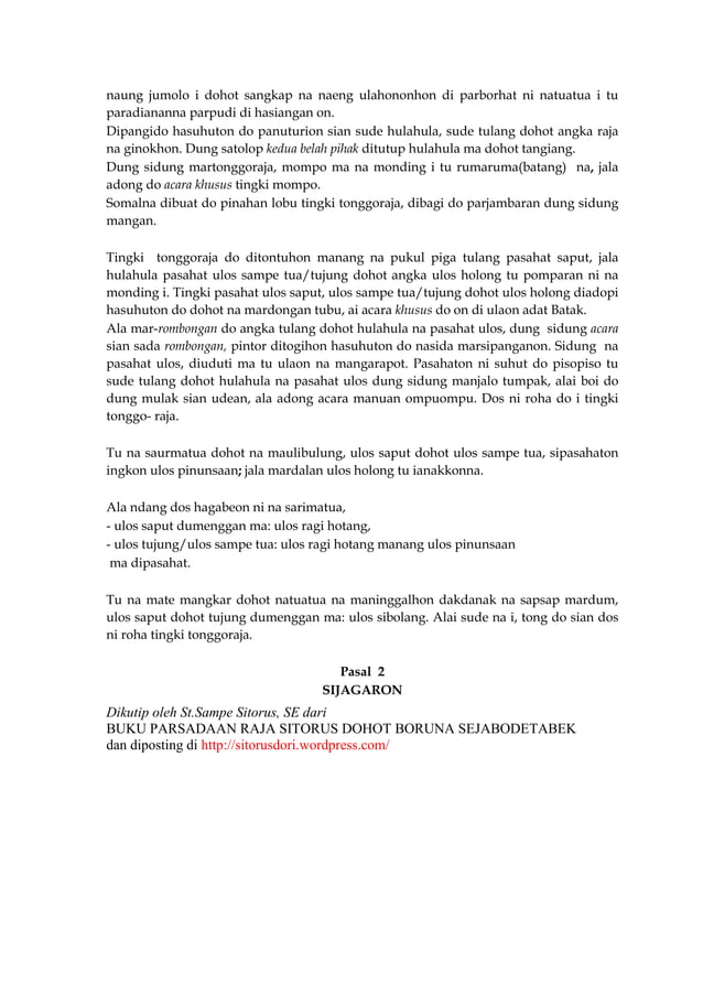 Garis besar-ruhut-paradaton-parsadaan-raja-sitorus-dohot-boruna-se ...