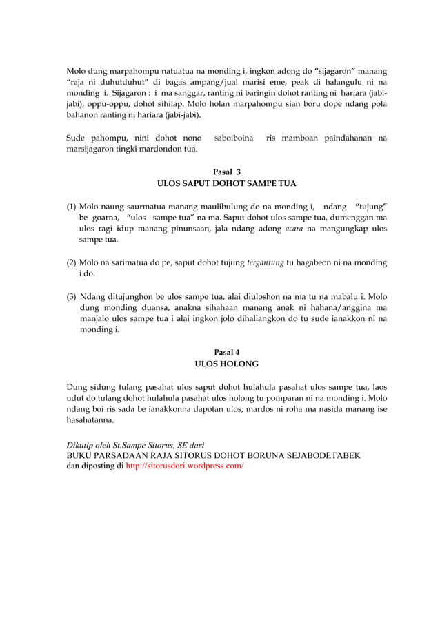 Garis besar-ruhut-paradaton-parsadaan-raja-sitorus-dohot-boruna-se ...