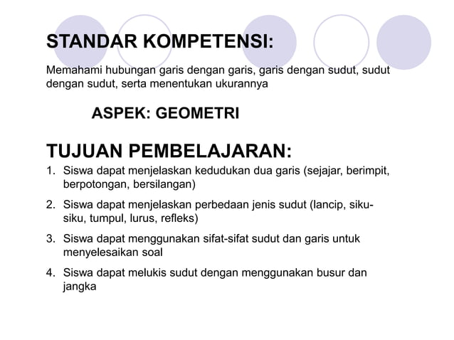Materi garis dan sudut kelas 7 SMP Math | PPT