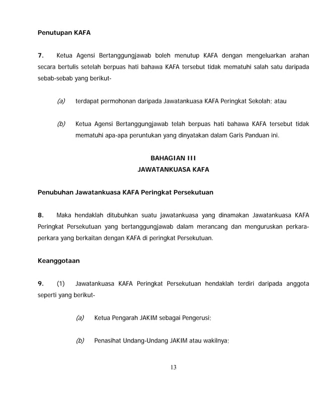 GARIS PANDUAN KAFA OLEH JAKIM 2011 | PDF