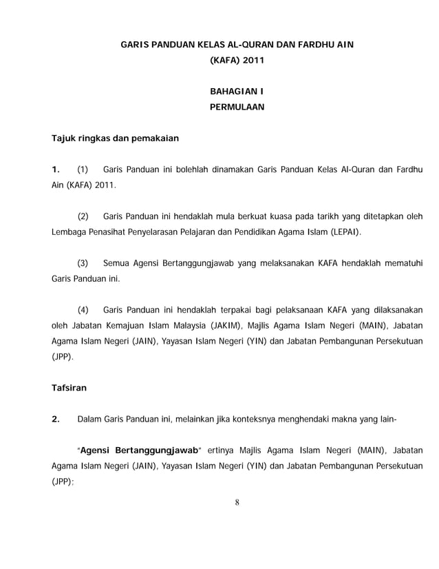 GARIS PANDUAN KAFA OLEH JAKIM 2011 | PDF