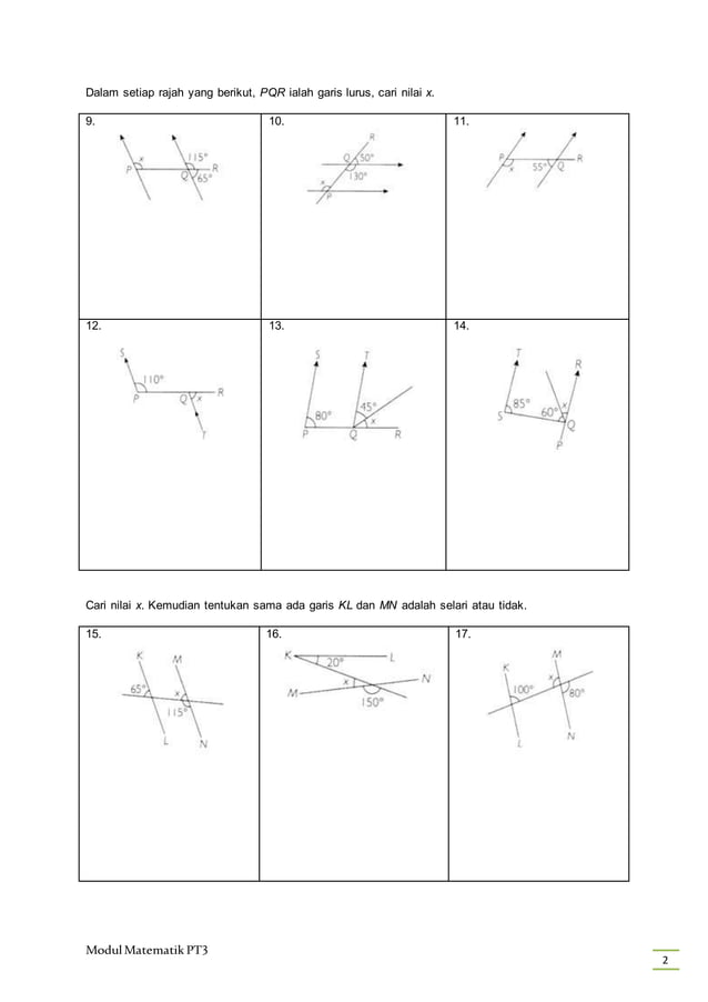 Garis dan sudut | DOCX