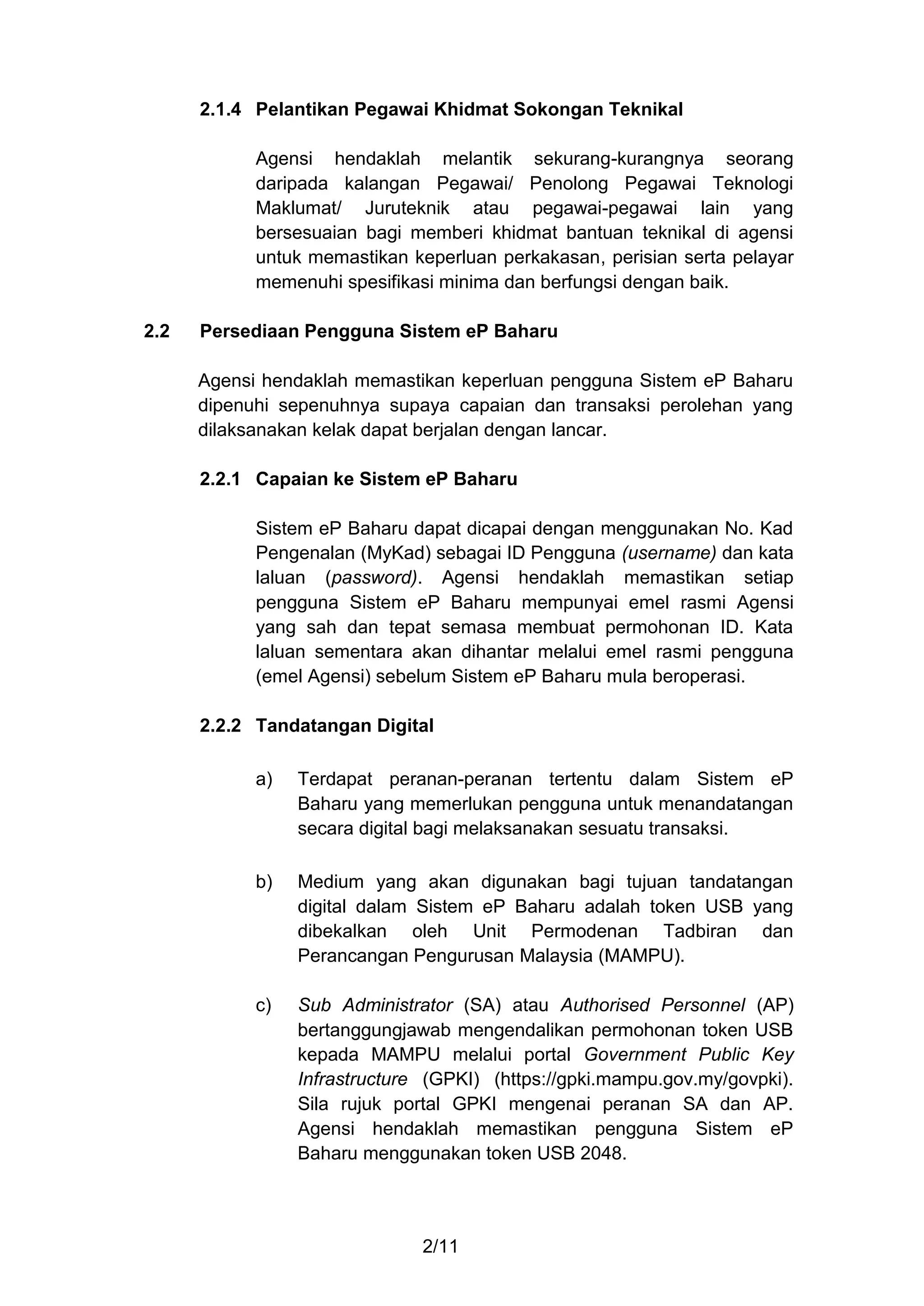 Garis panduan agensi untuk persediaan pelaksanaan perolehan kerajaan melalui sistem e p baharu | PDF