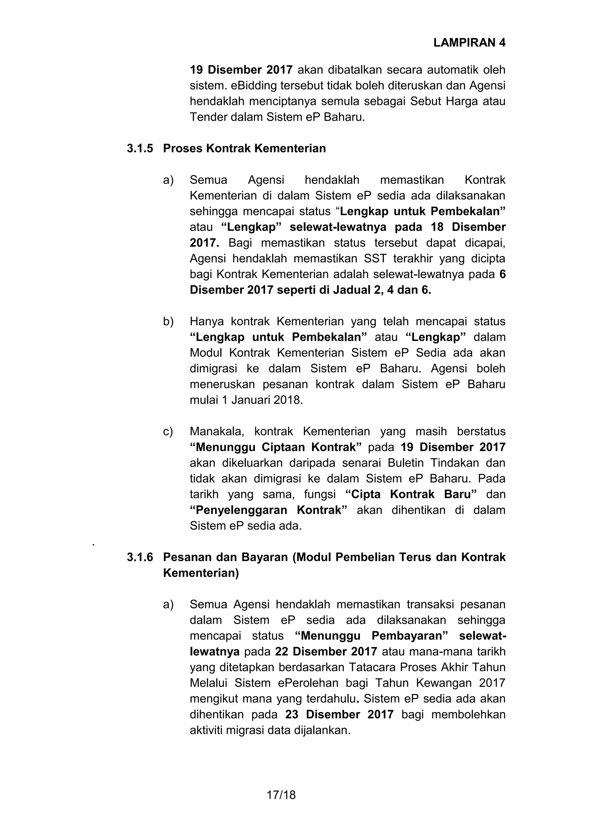 Garis panduan agensi untuk persediaan pelaksanaan perolehan kerajaan melalui sistem e p baharu | PDF