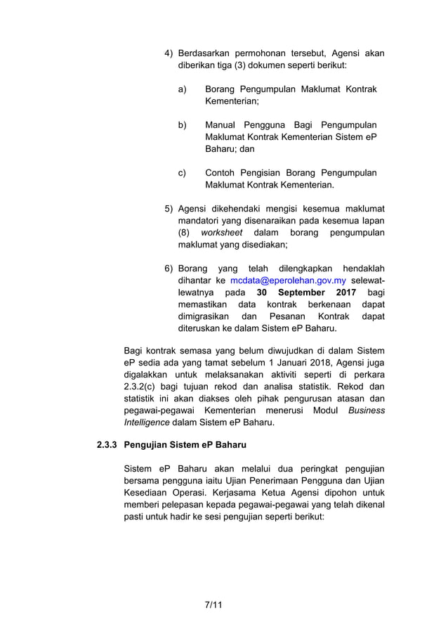 Garis panduan agensi untuk persediaan pelaksanaan perolehan kerajaan melalui sistem e p baharu | PDF