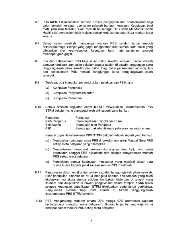 Garis Panduan PBS Tingkatan Enam | PDF Garis Panduan PBS Tingkatan Enam | PDF