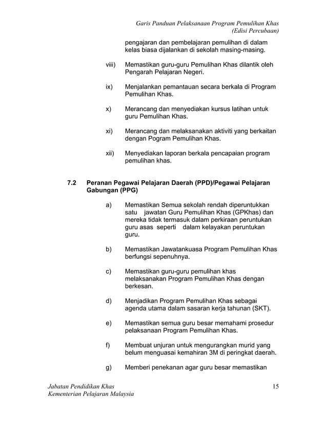 Garis panduan pelaksanaan program pemulihan khas 2008 | PDF