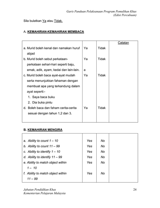 Garis panduan pelaksanaan program pemulihan khas 2008 | PDF Garis panduan pelaksanaan program pemulihan khas 2008 | PDF