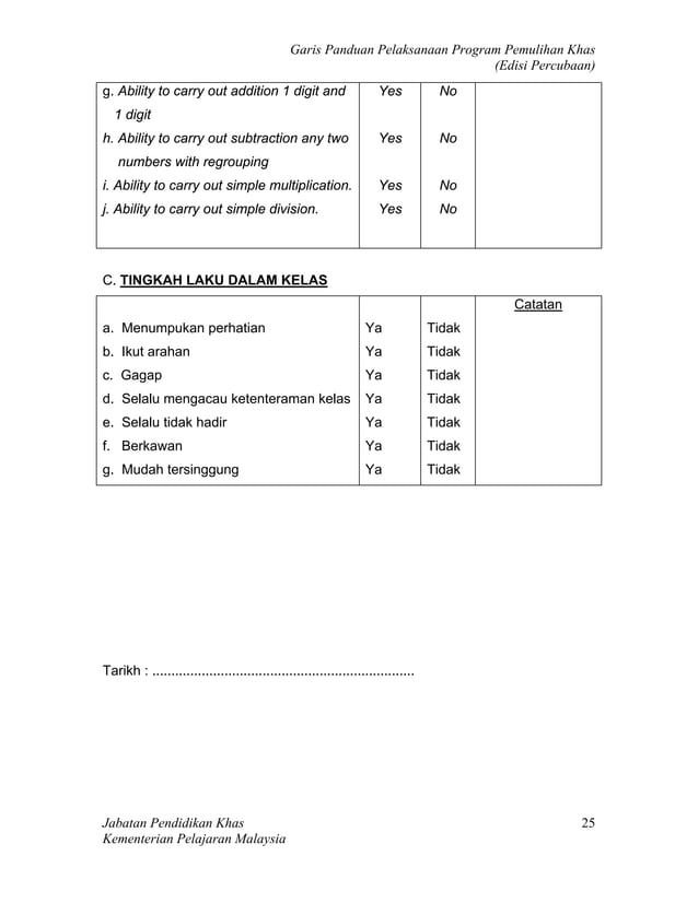 Garis panduan pelaksanaan program pemulihan khas 2008 | PDF Garis panduan pelaksanaan program pemulihan khas 2008 | PDF