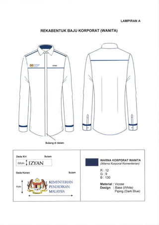 Garis panduan pemakaian baju korporat kpm 2017 | PDF
