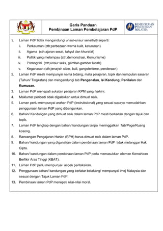 Garis panduan pembinaan laman pd p | PDF