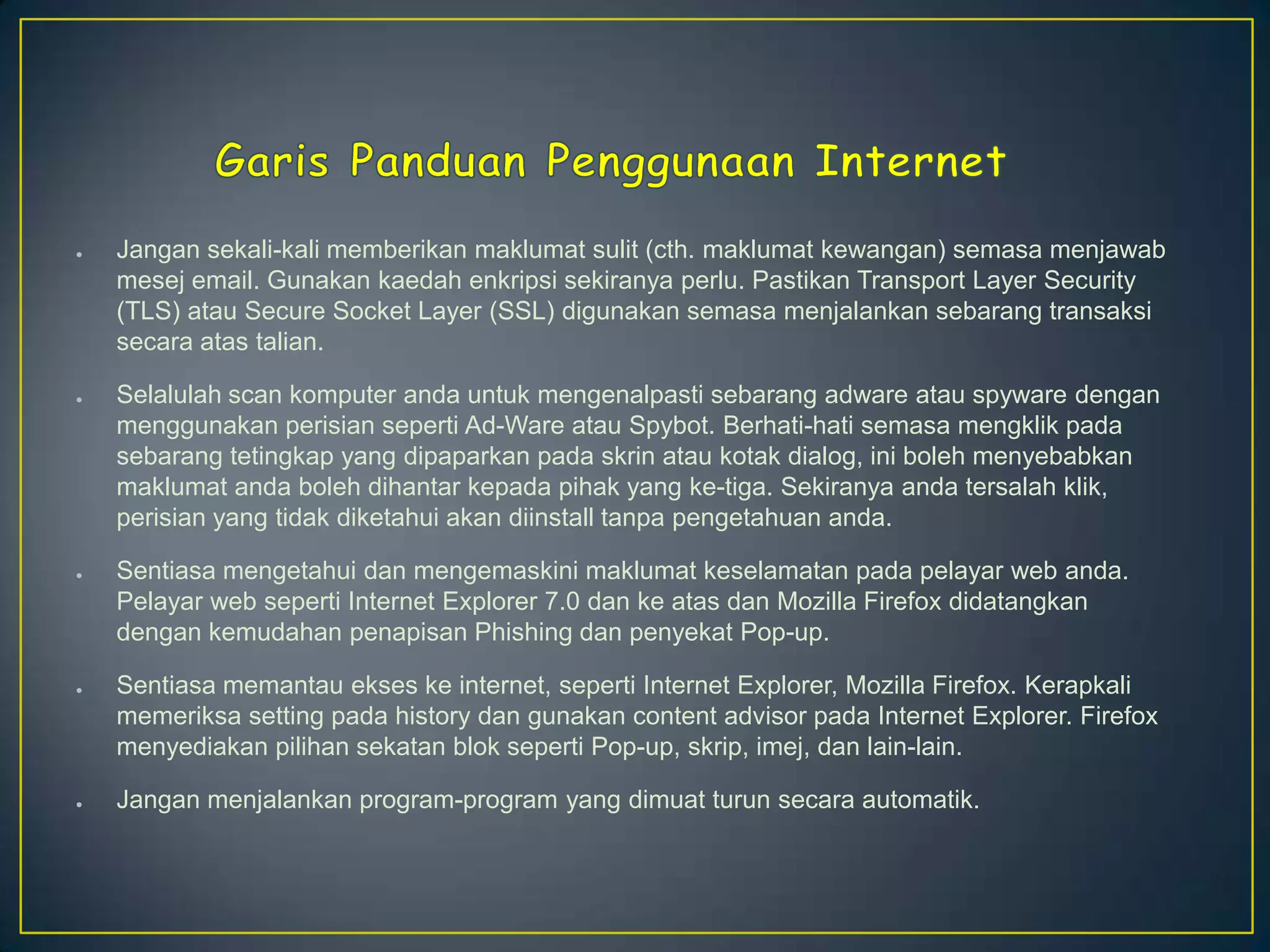 Garis panduan penggunaan internet | PPTX