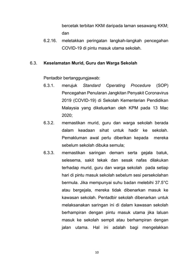 Garis panduan pengurusan pembukaan semula sekolah 4 jun 2020_ | PDF