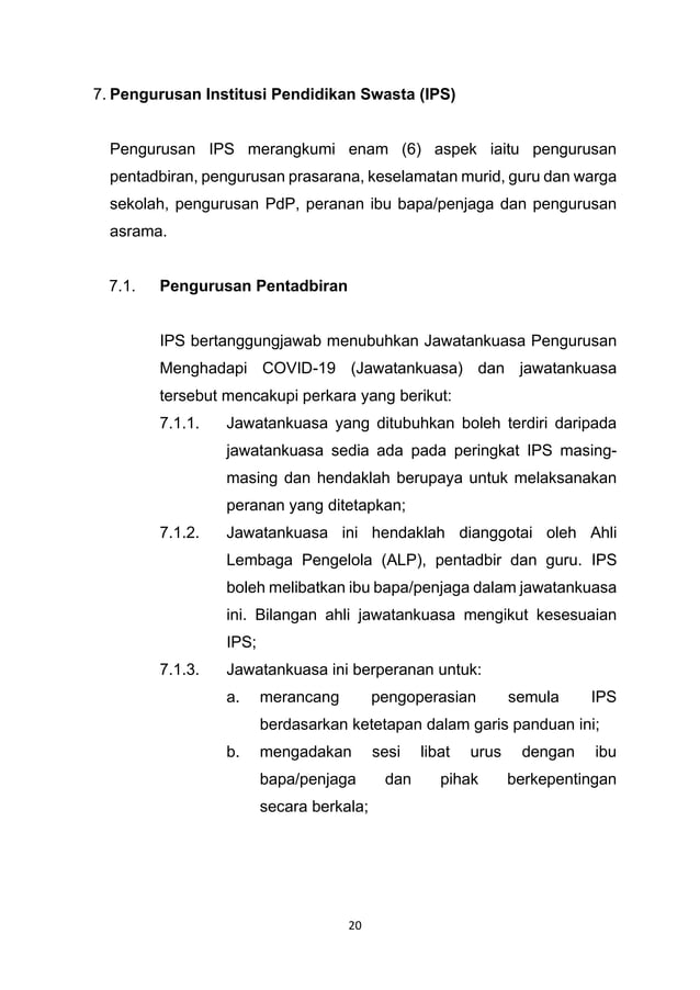 Garis panduan pengurusan pembukaan semula sekolah 4 jun 2020_ | PDF