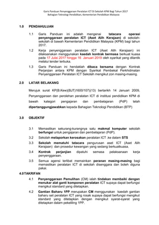 Garis panduan penyenggaraan ict 2017 | DOC