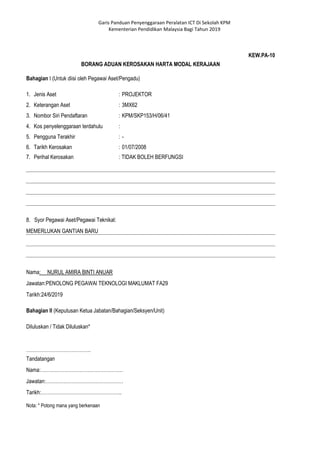 Garis panduan penyenggaraan ict 2019 versi 1 ehsan btp | PDF