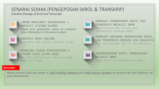 Garis Panduan Penyerahan Skrol dan Transkrip graduan 2020 | PPTX