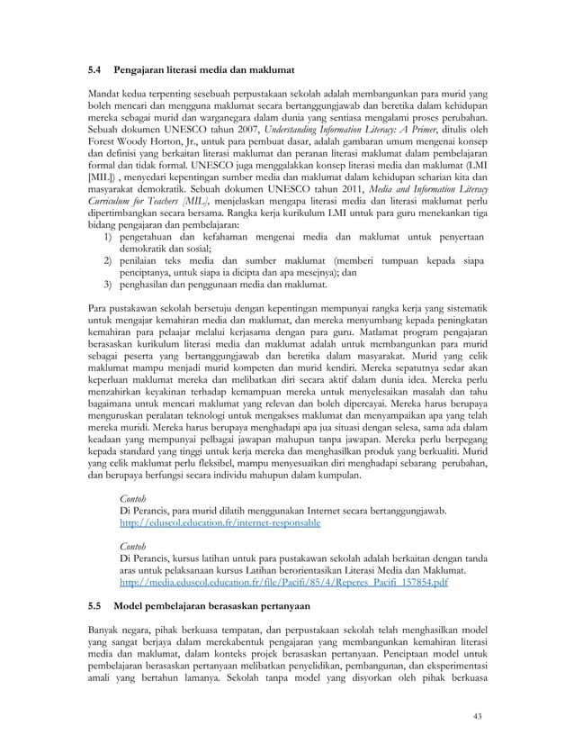 Garis Panduan Perpustakaan Sekolah (Pusat Sumber Sekolah - PSS) IFLA/UNESCO Edisi Ke-2 | PDF