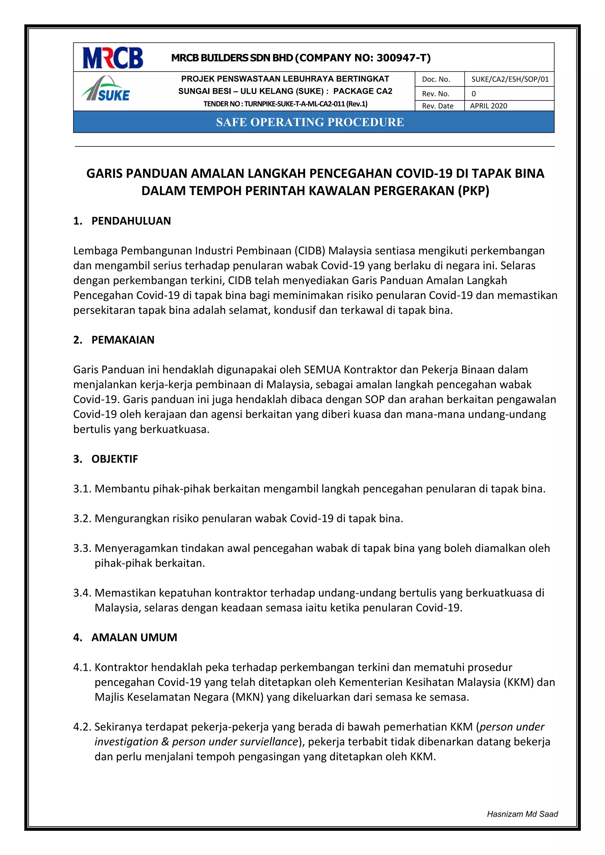 Garispanduan pkp pembinaan | PDF