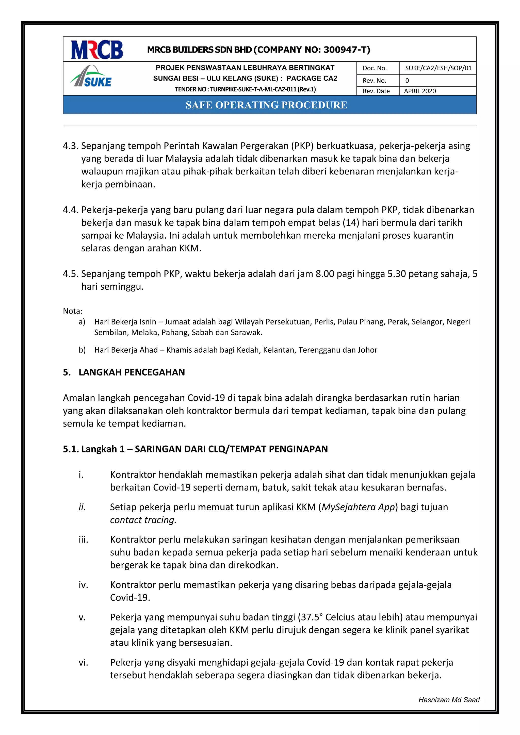 Garispanduan pkp pembinaan | PDF