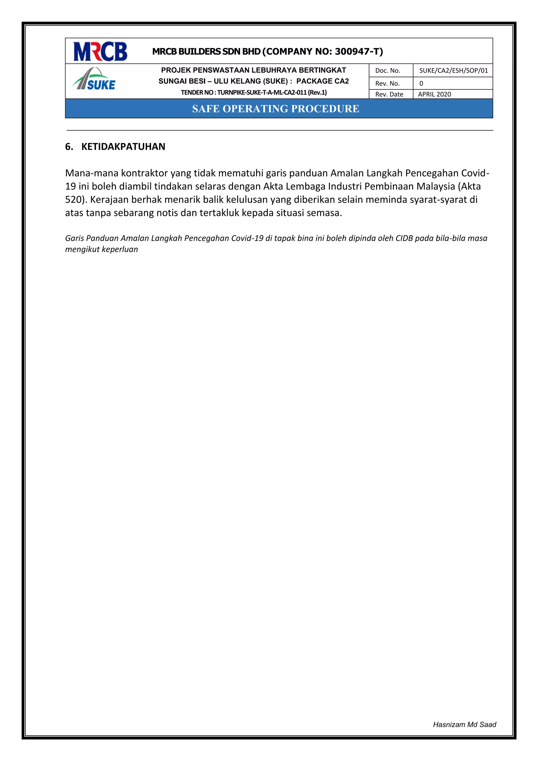 Garispanduan pkp pembinaan | PDF