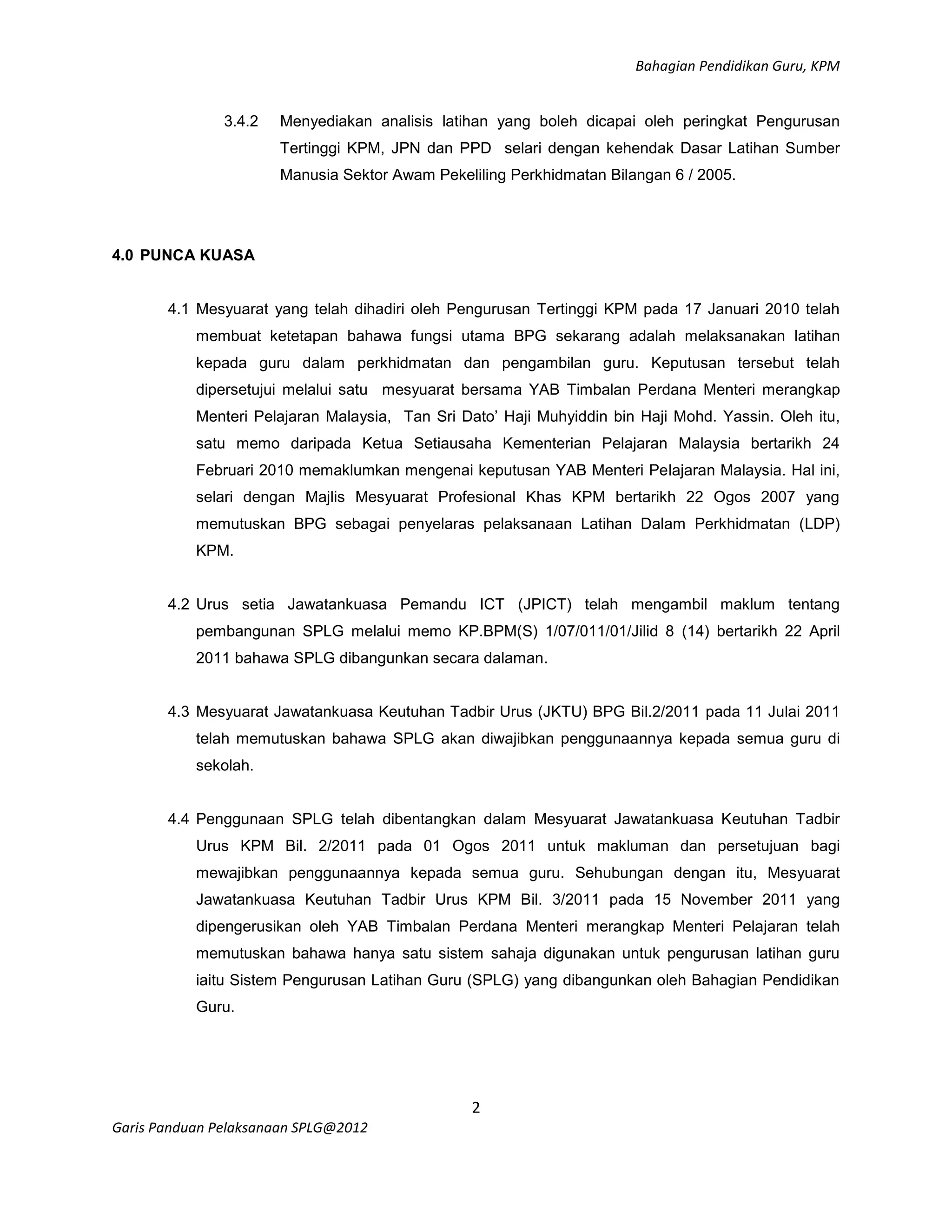 Garis panduan splg | PDF