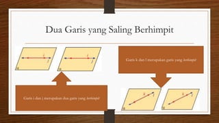 Garis & Sudut (Kedudukan Dua Garis) - pertemuan 2 | PPTX