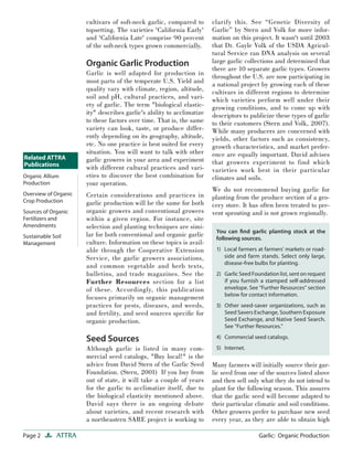 Garlic: Organic Production | PDF