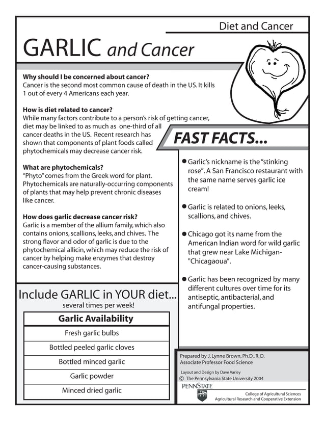 Garlic fact sheet and cancer | PDF