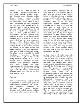 Uses of Garlic- Research Paper | DOCX