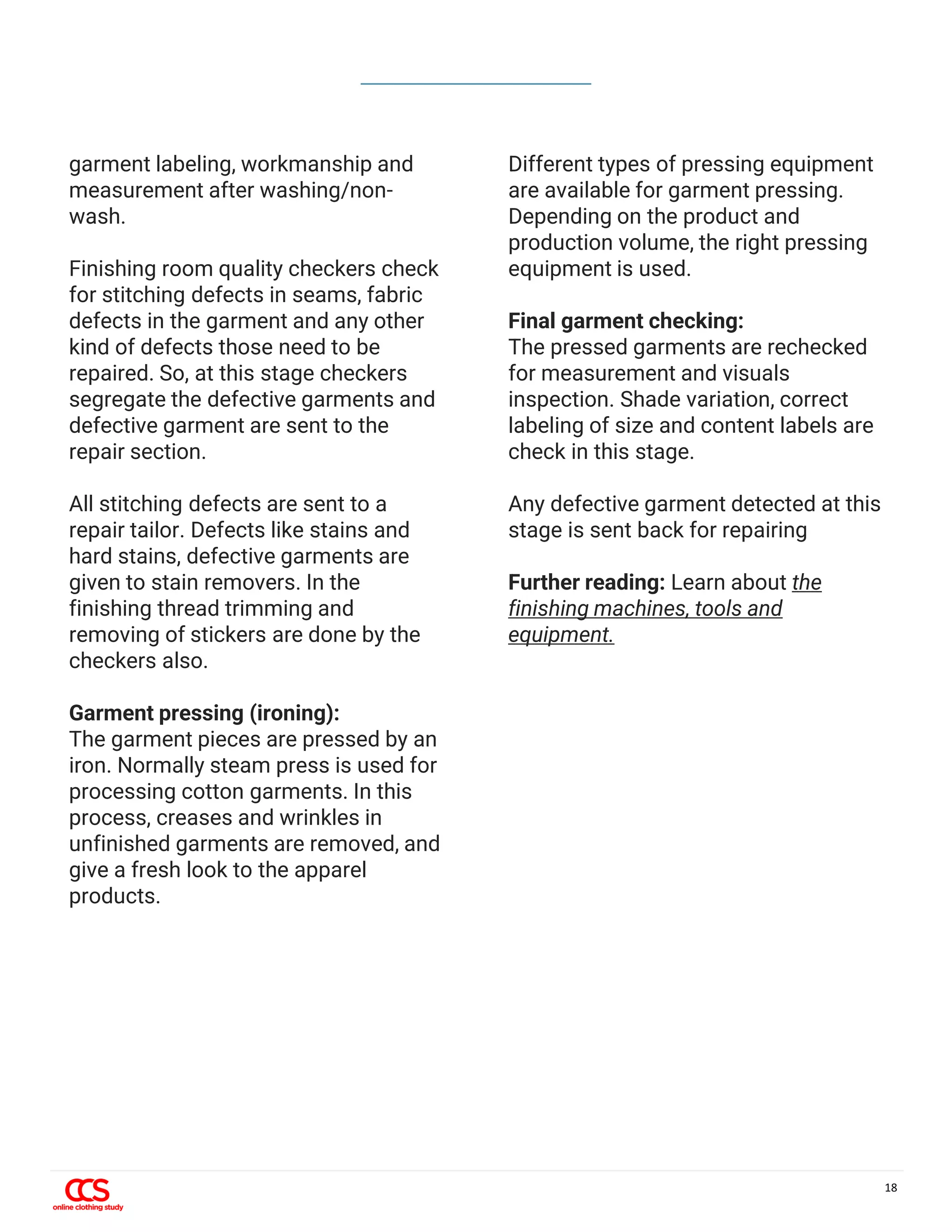 Garment manufacturing process: from fabric to finished apparel products ...