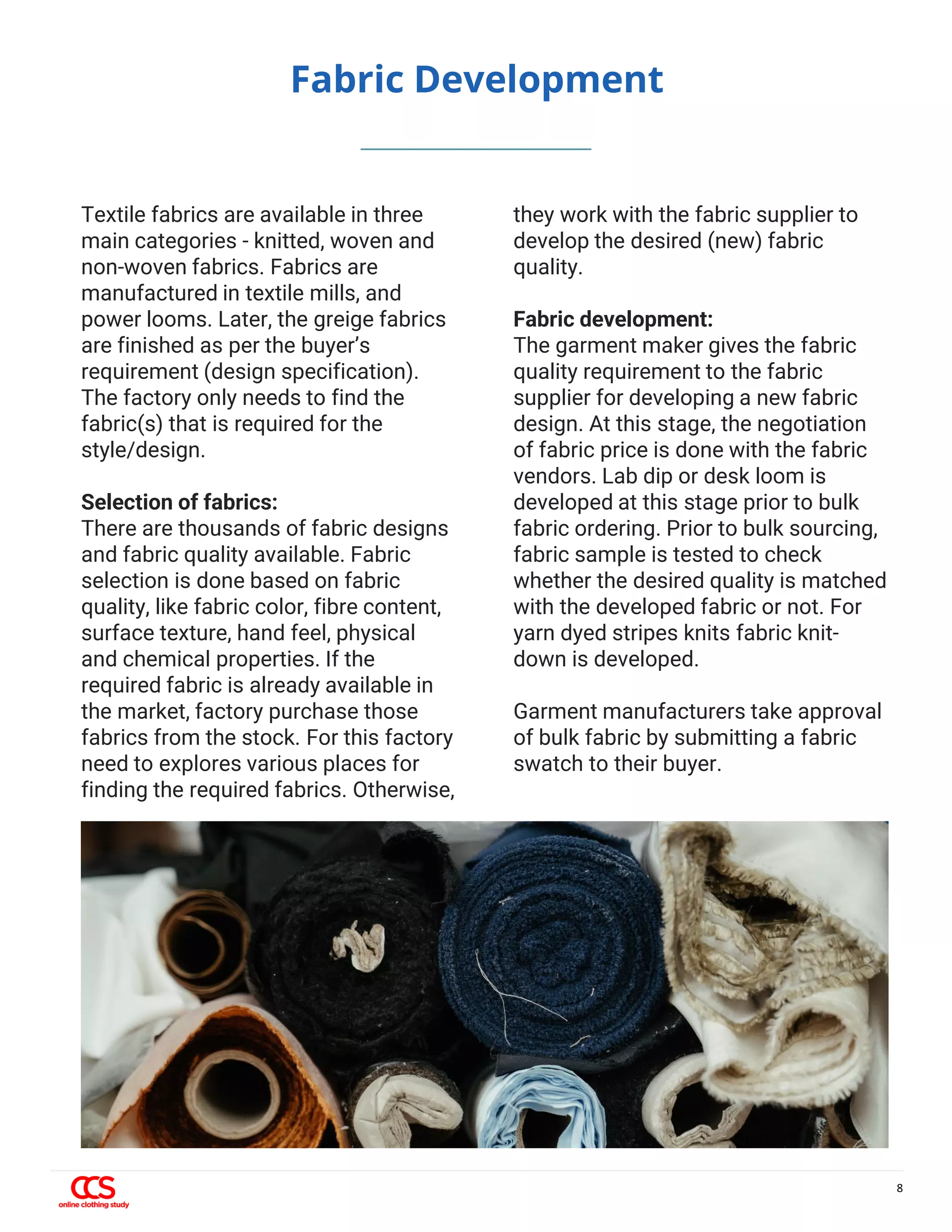 Garment manufacturing process: from fabric to finished apparel products ...