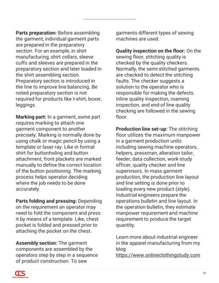 Garment manufacturing process: from fabric to finished apparel products ...