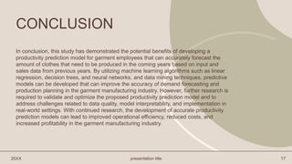 Prediction of Garment based on previous usage | PPTX