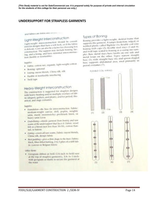Garment construction study material for designing student | PDF