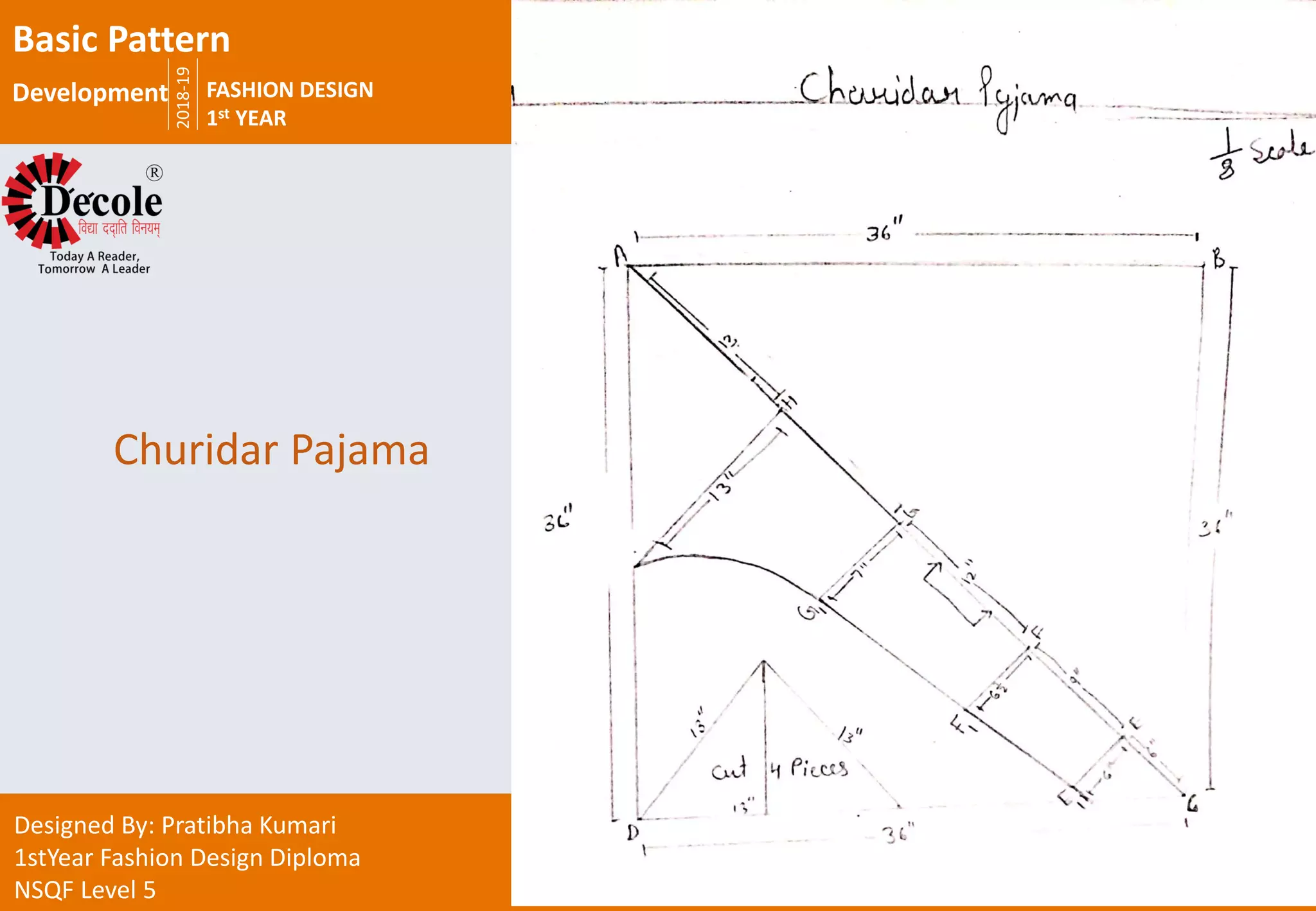 Pratibha Kumari, Diploma Fashion Design First Year, (Basic Pattern Development Project) | PPT