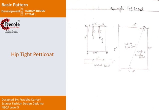 Pratibha Kumari, Diploma Fashion Design First Year, (Basic Pattern Development Project) | PPT