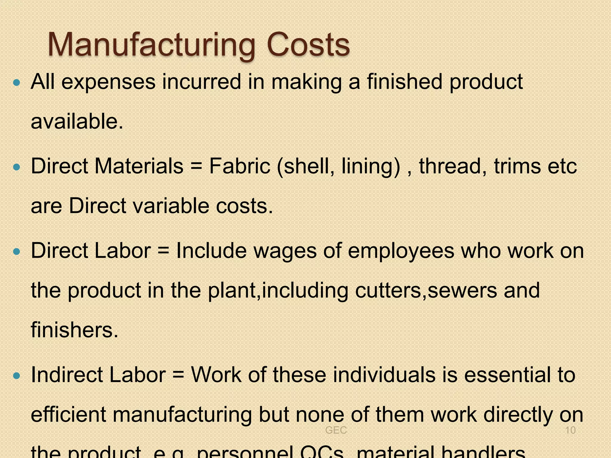 Garment costing ppt | PPTX