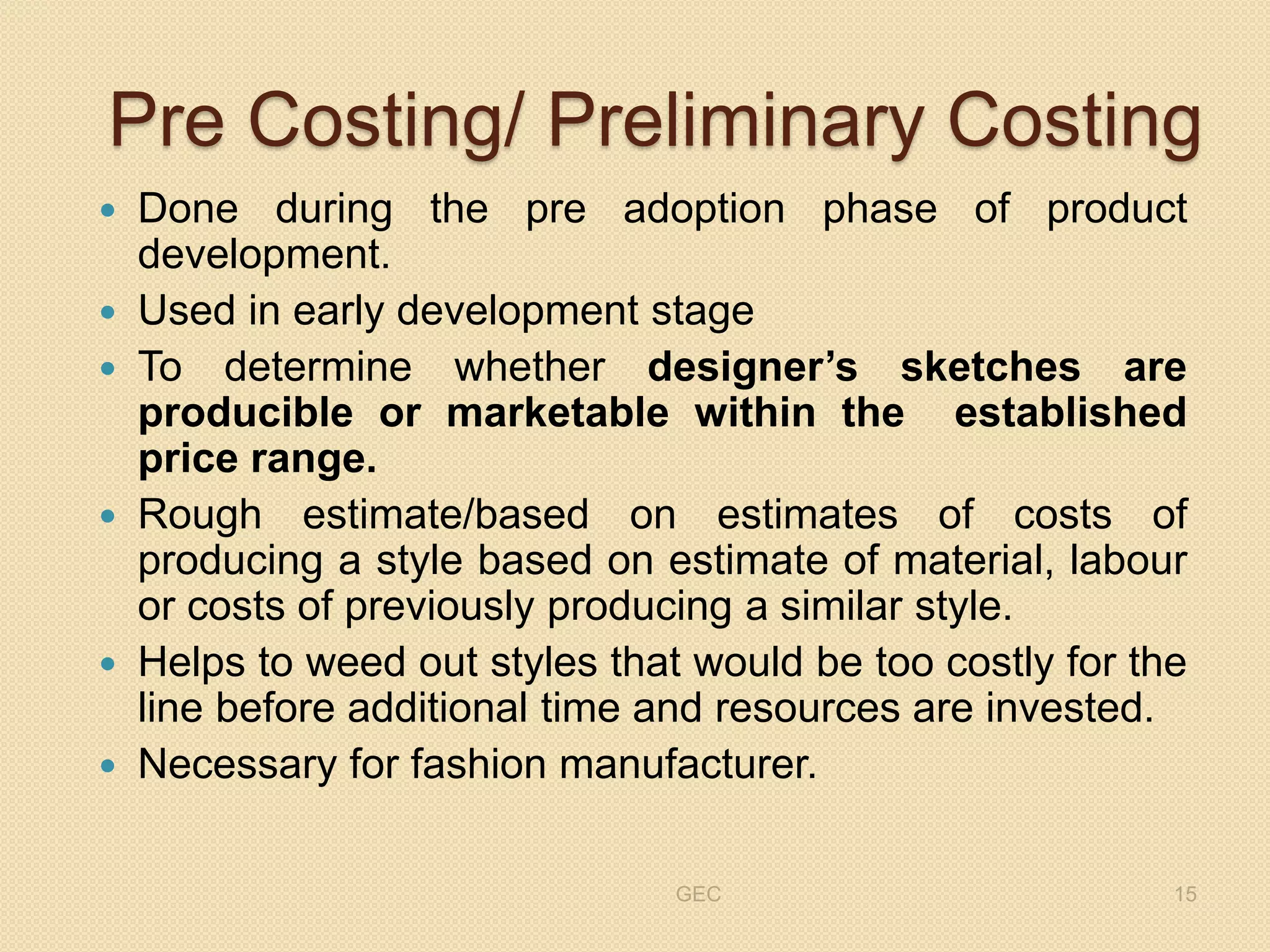 Garment costing ppt | PPTX