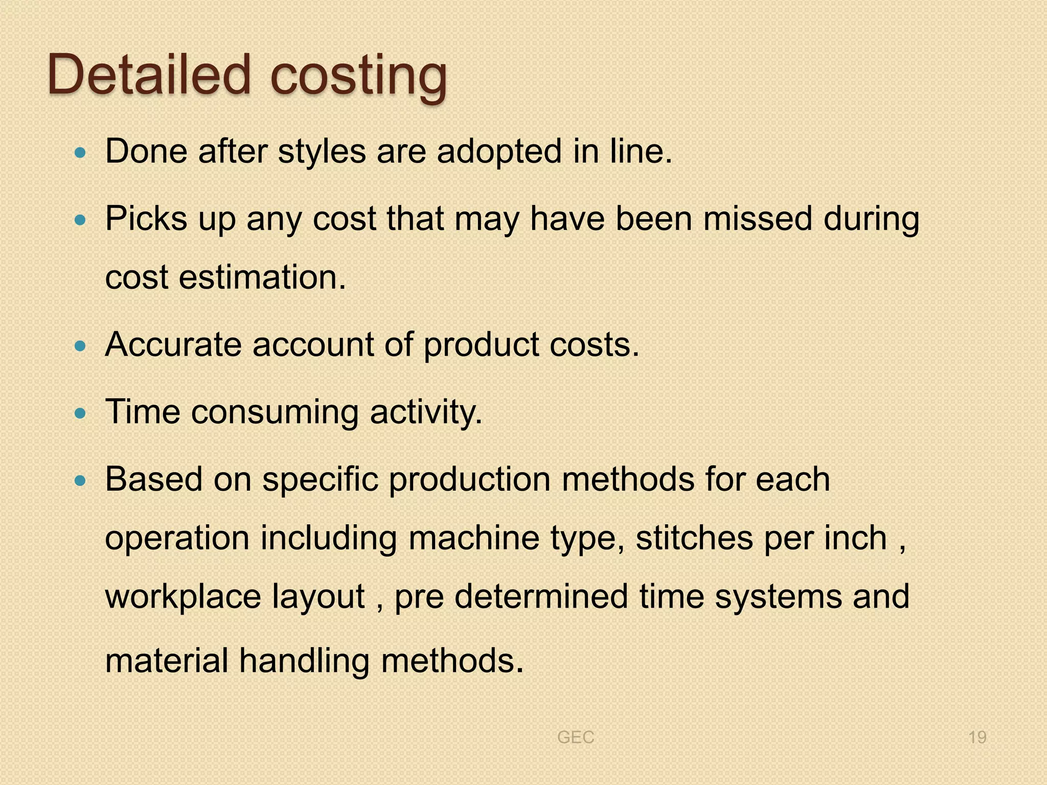 Garment costing ppt | PPTX