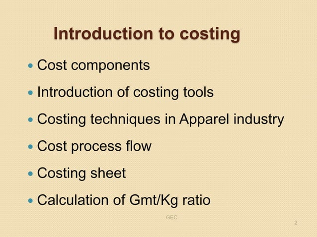 Garment costing ppt | PPTX